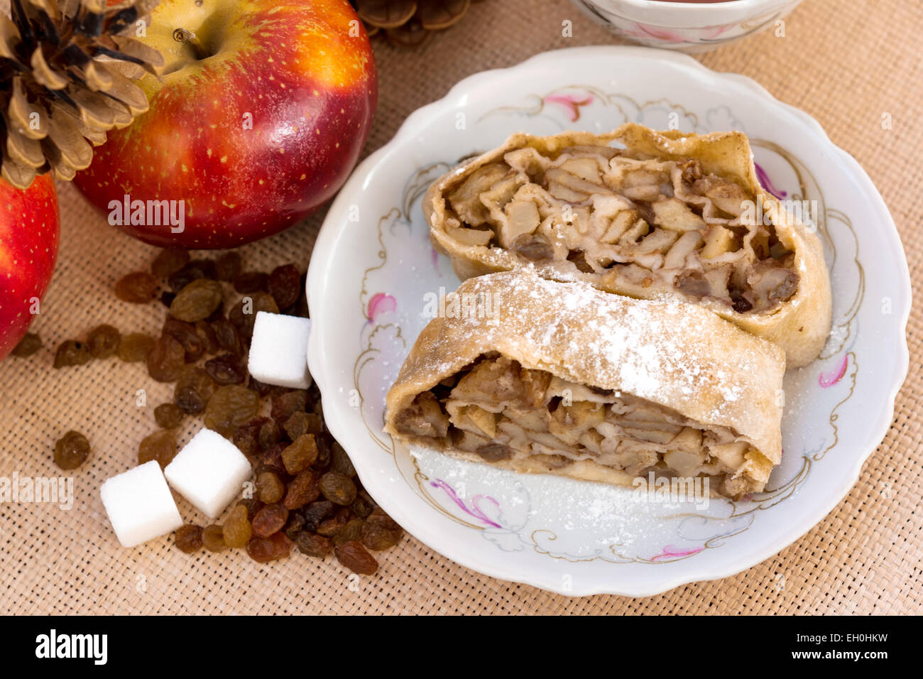 Apple strudel pie Stock Photo - Alamy