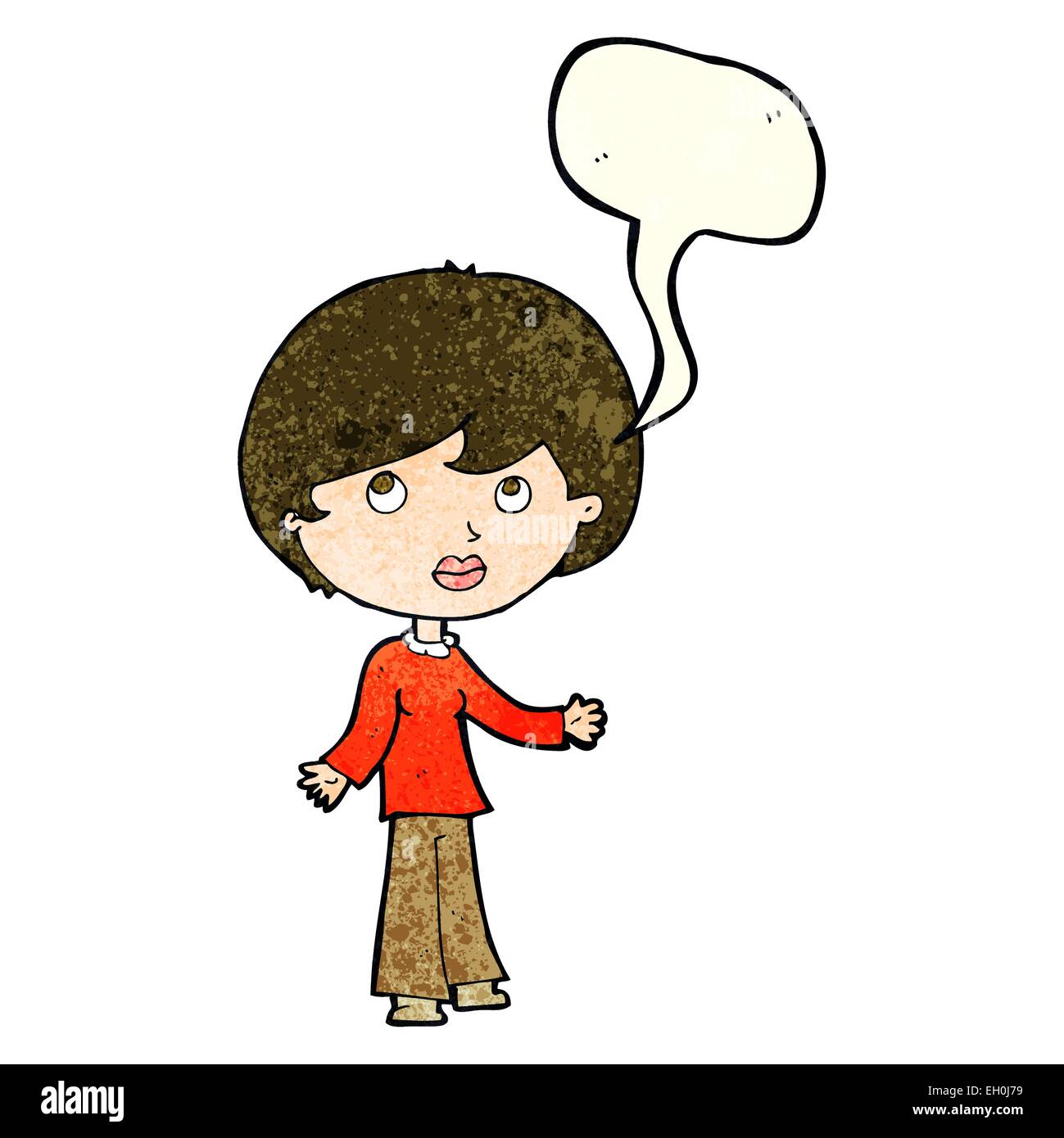 cartoon woman thinking with speech bubble Stock Vector Image & Art - Alamy