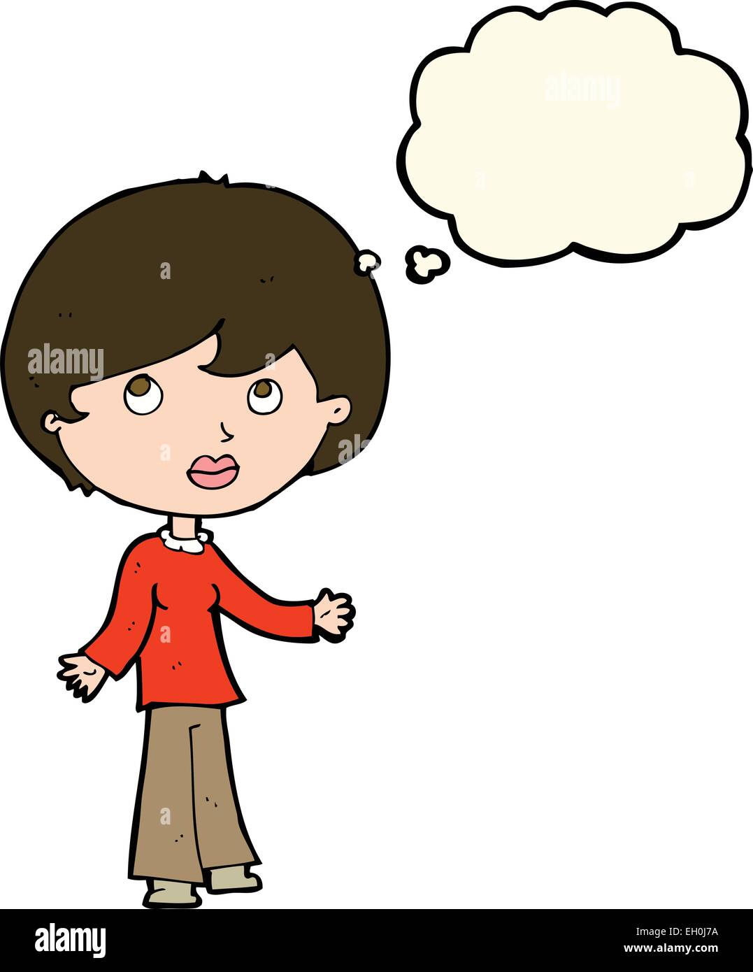 Cartoon woman thinking thought bubble Stock Vector Images - Alamy