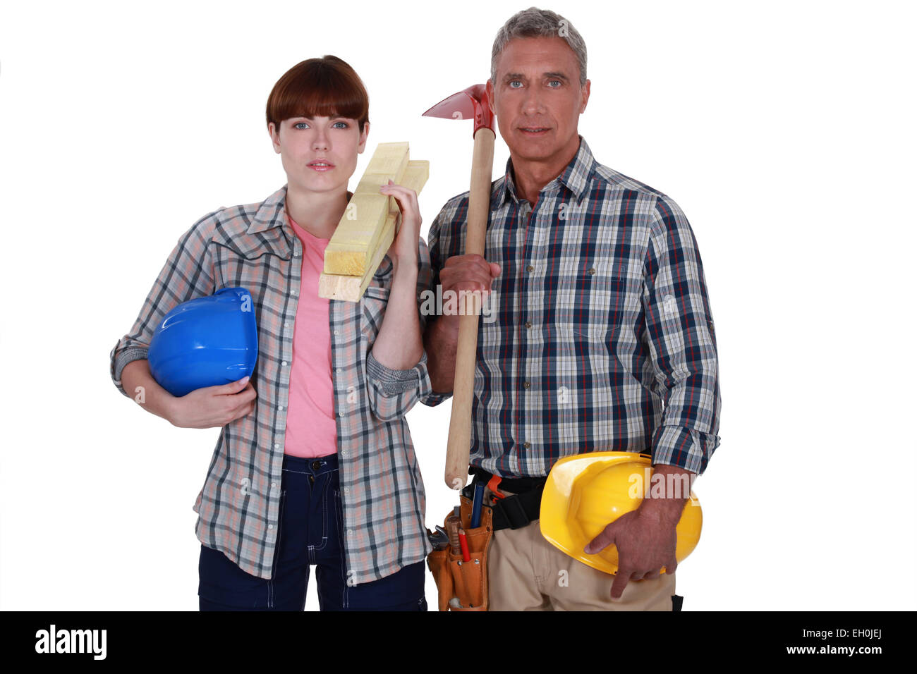 Portrait of a team of tradespeople Stock Photo - Alamy