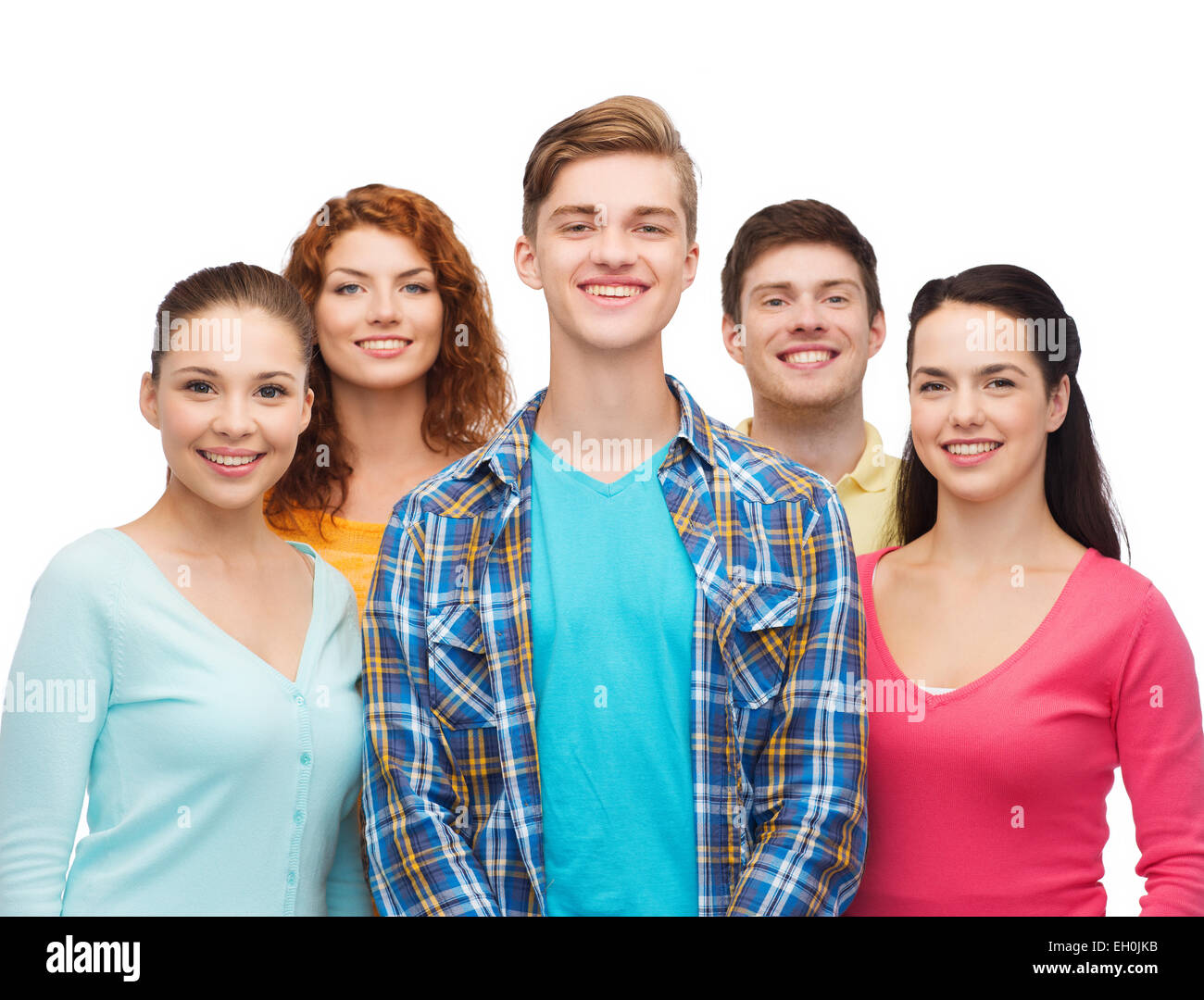 group of smiling teenagers Stock Photo - Alamy