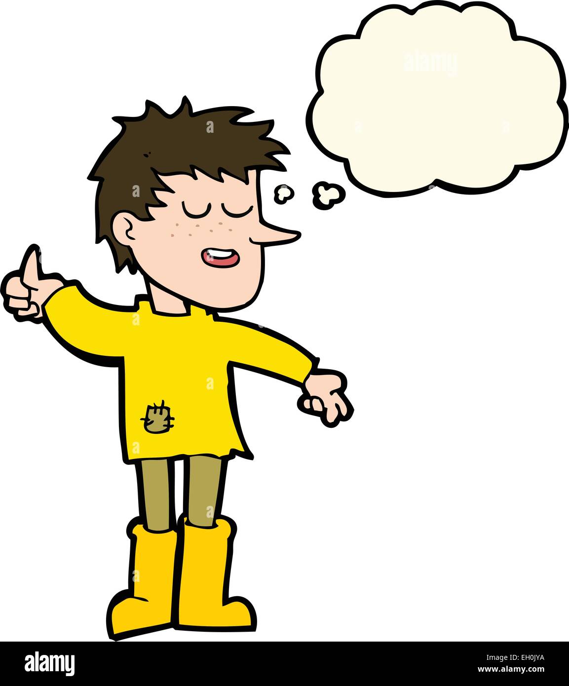 Cartoon poor boy positive attitude hi-res stock photography and images ...