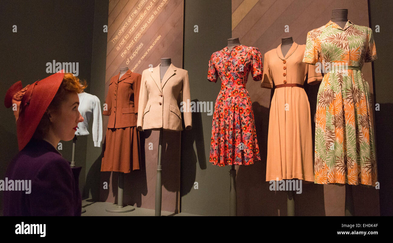 London, UK. 3 March 2015. Photocall with models dressed in 1940s street ...