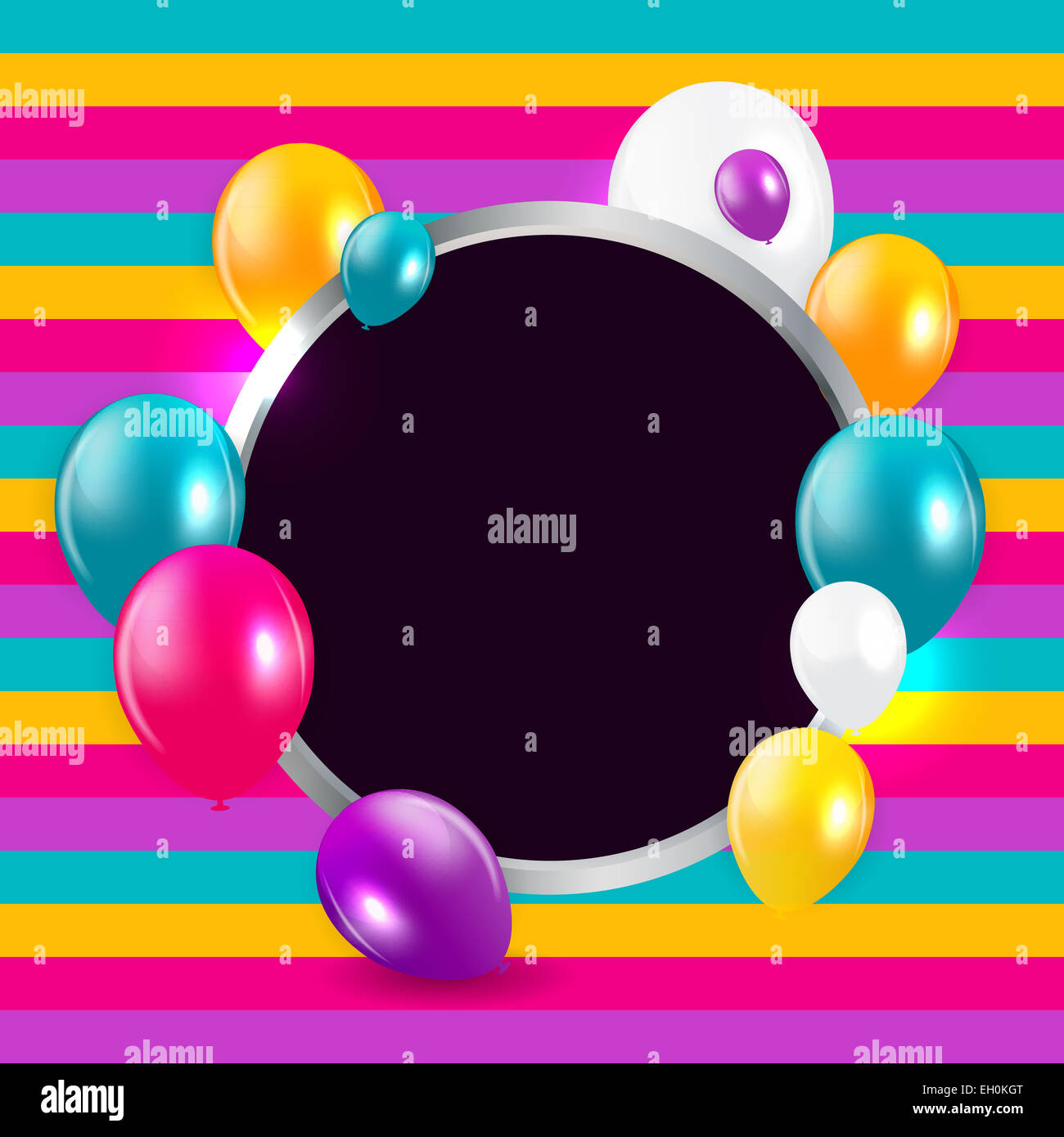 Colored Balloons Background, Vector Illustration Stock Photo - Alamy