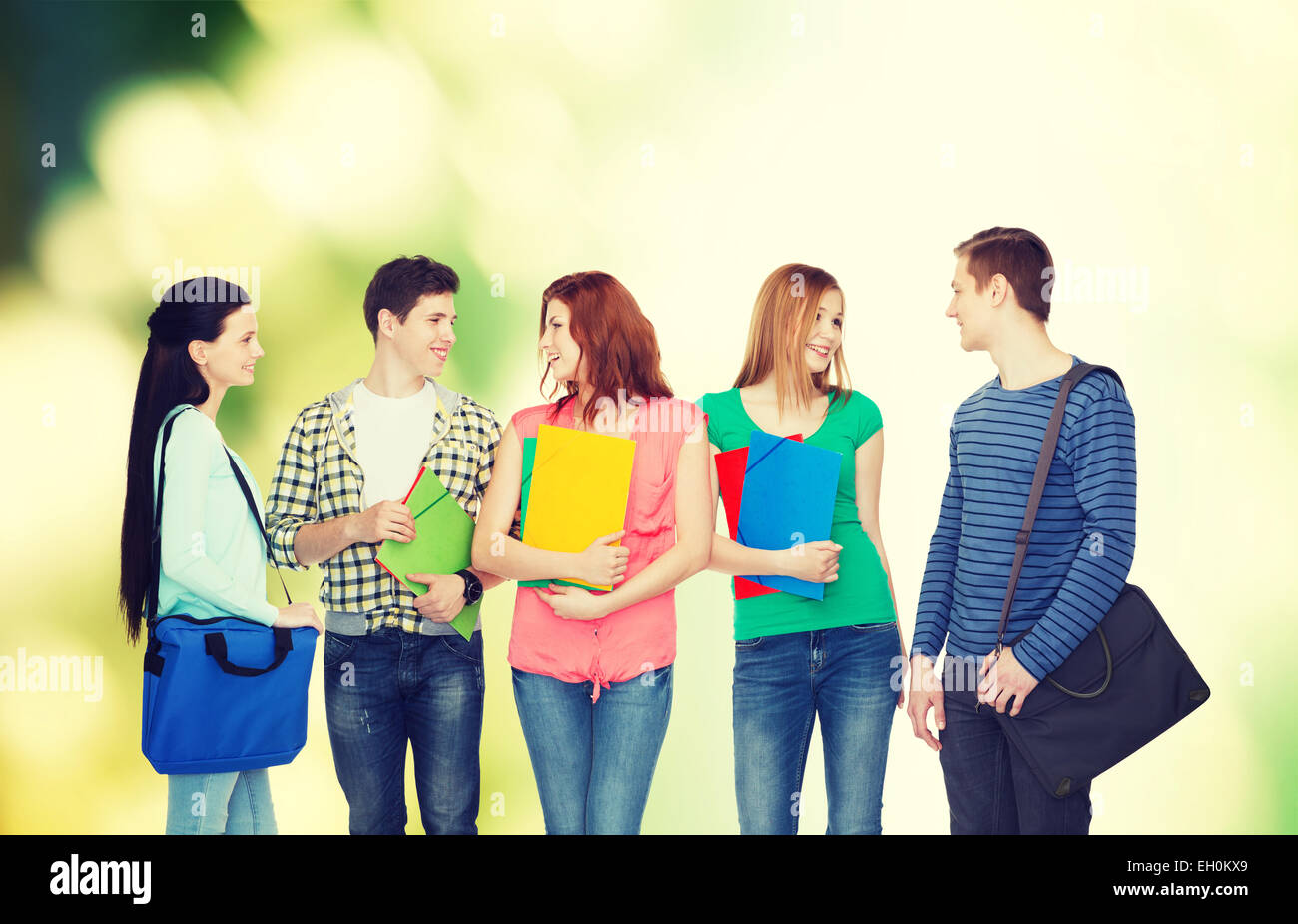 group of smiling students standing Stock Photo - Alamy