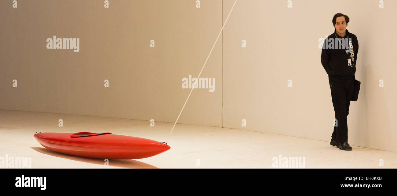 London, UK. 3 March 2015. Swiss artist Roman Signer presents "Slow ...