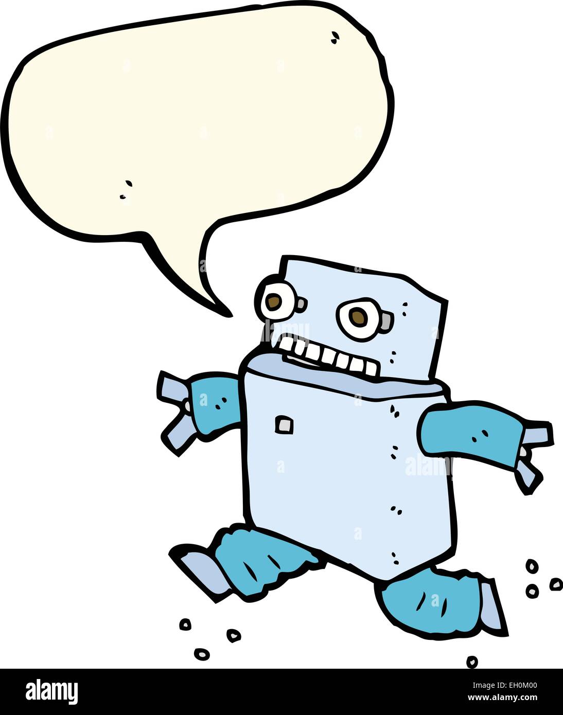 Cartoon illustration funny running robot Stock Vector Images - Alamy