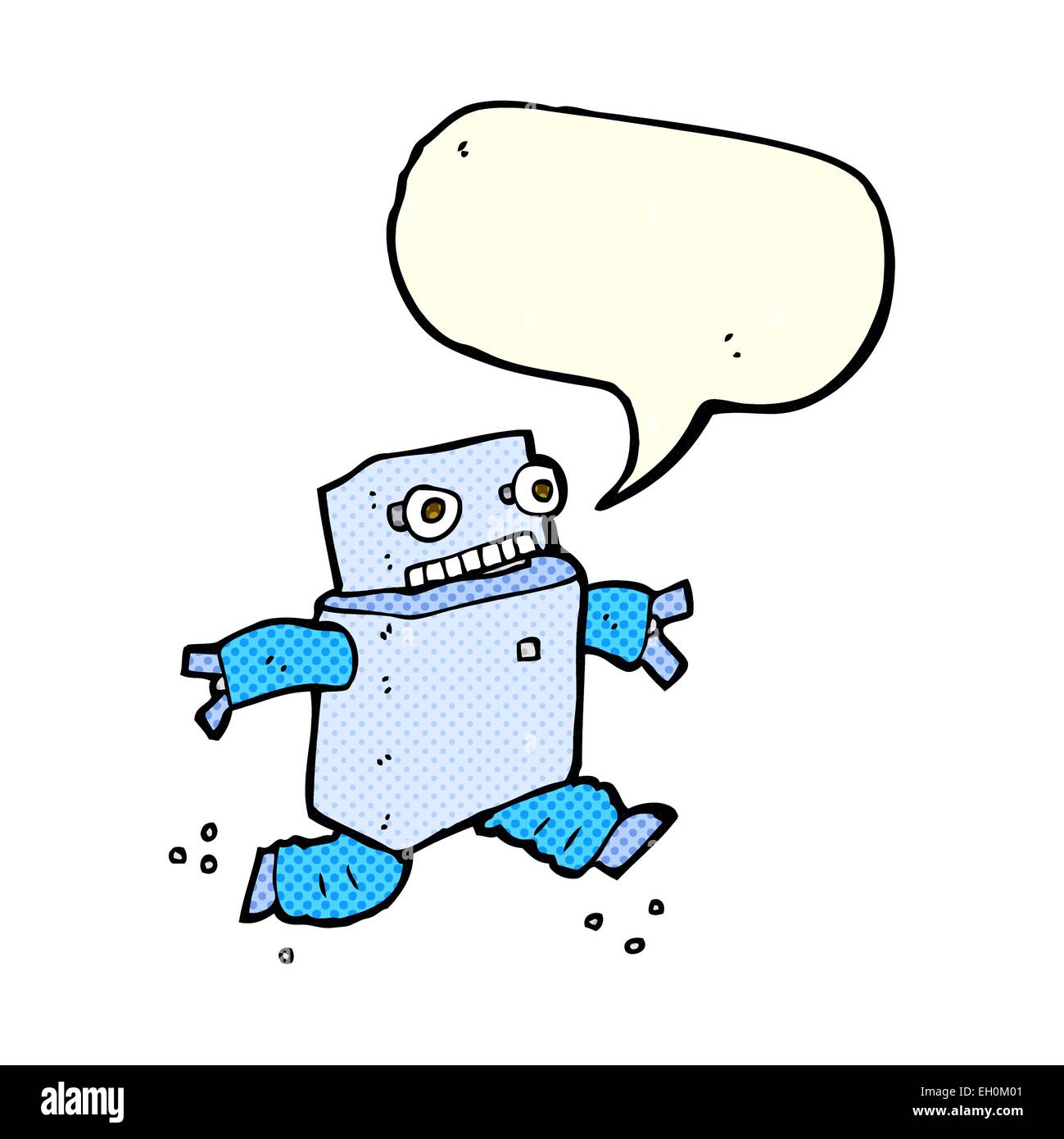 Cartoon illustration funny running robot Stock Vector Images - Alamy
