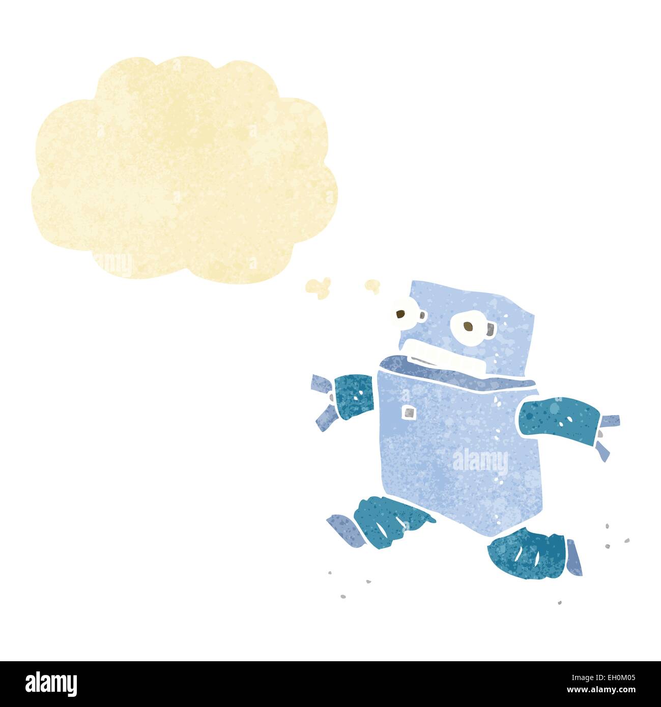 cartoon running robot with thought bubble Stock Vector Image & Art - Alamy