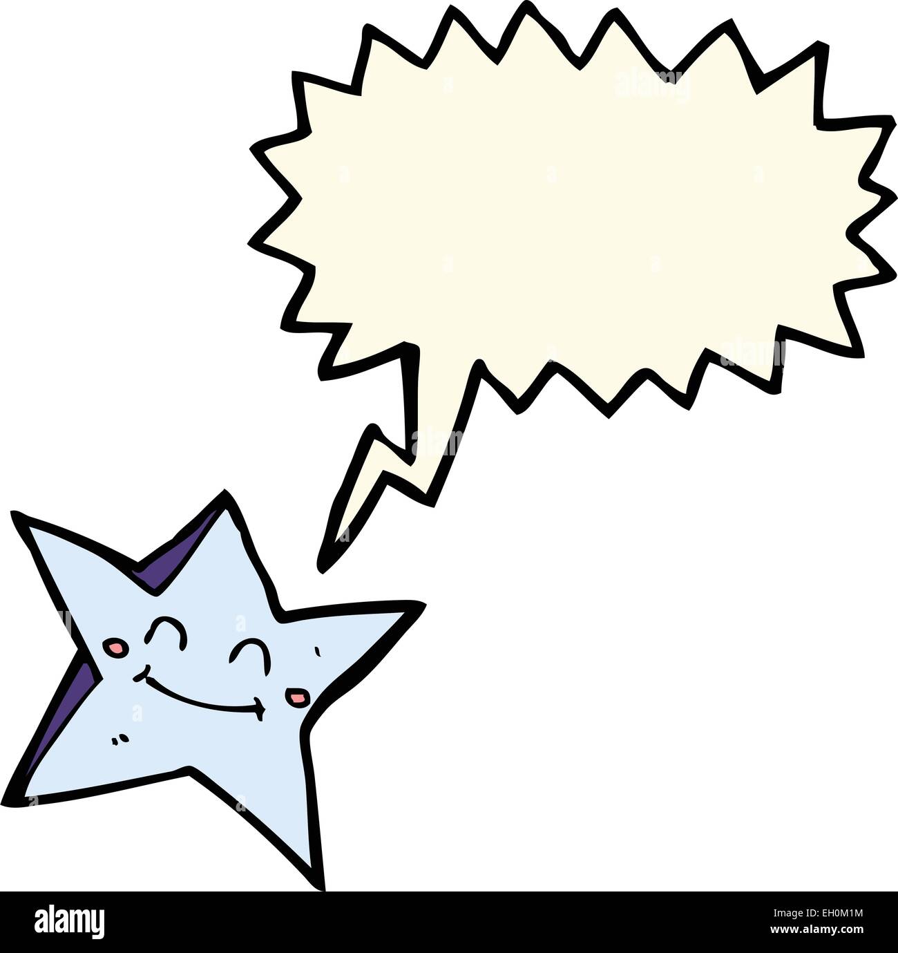 cartoon happy star character with speech bubble Stock Vector Image ...