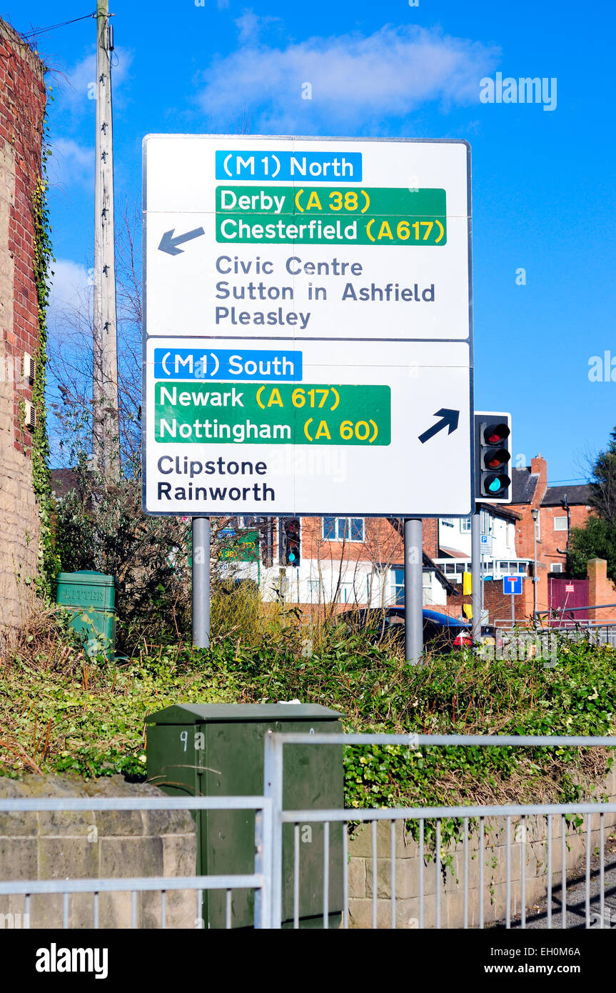 Traffic Road Signs ,Mansfield Nottinghamshire Stock Photo - Alamy