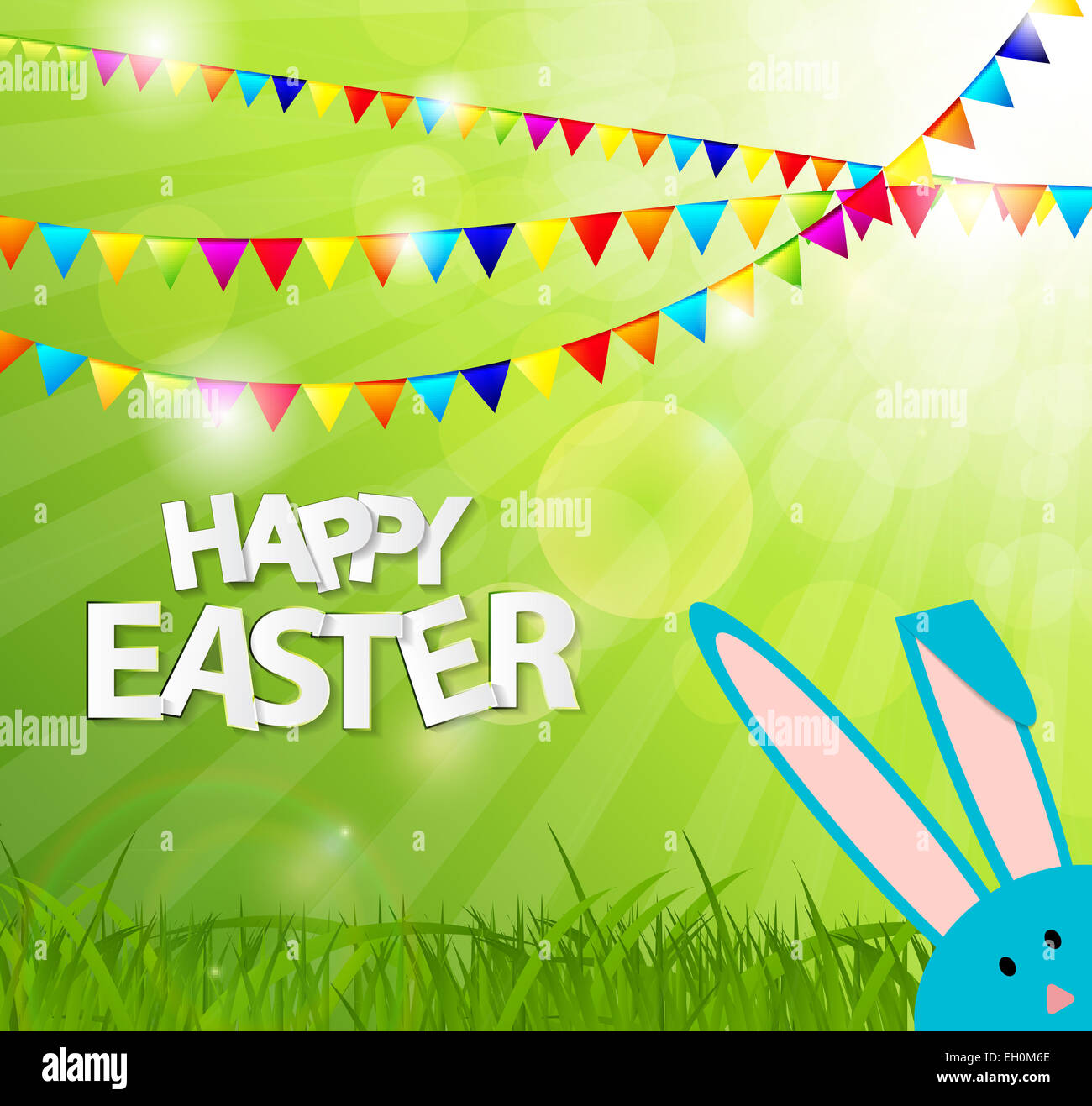 Happy Easter Spring Background Vector Illustration Stock Photo - Alamy