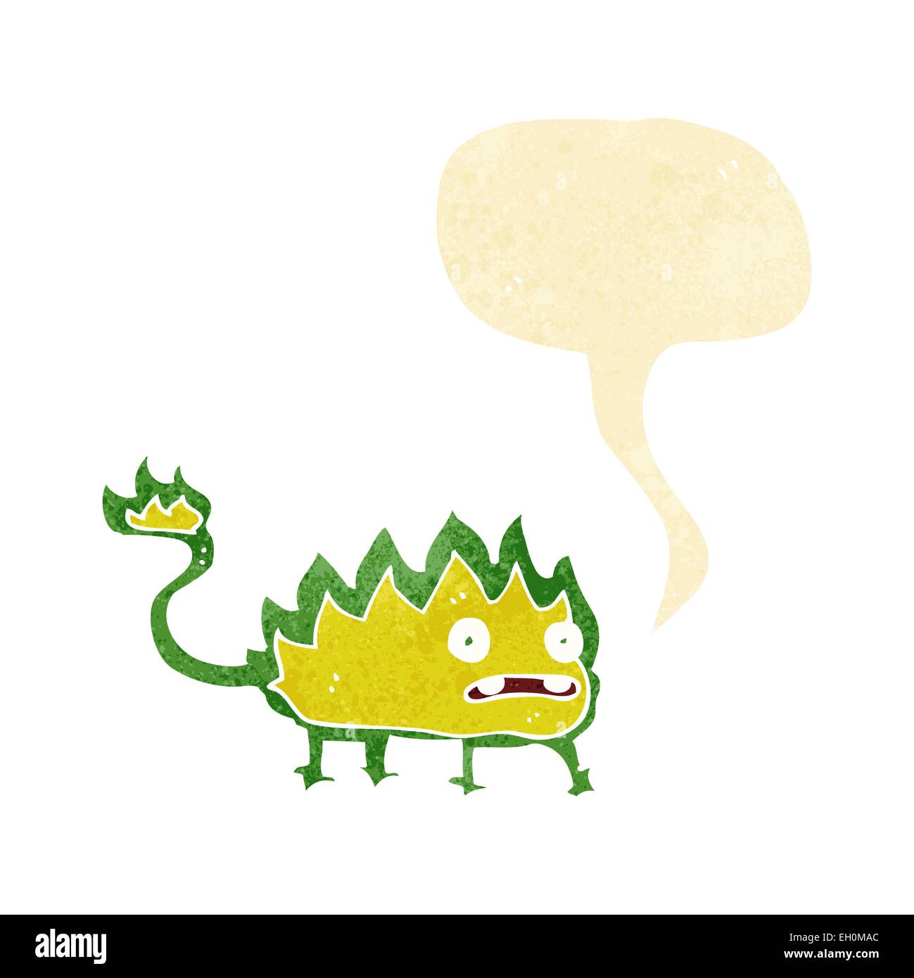 cartoon little fire demon with speech bubble Stock Vector Image & Art ...