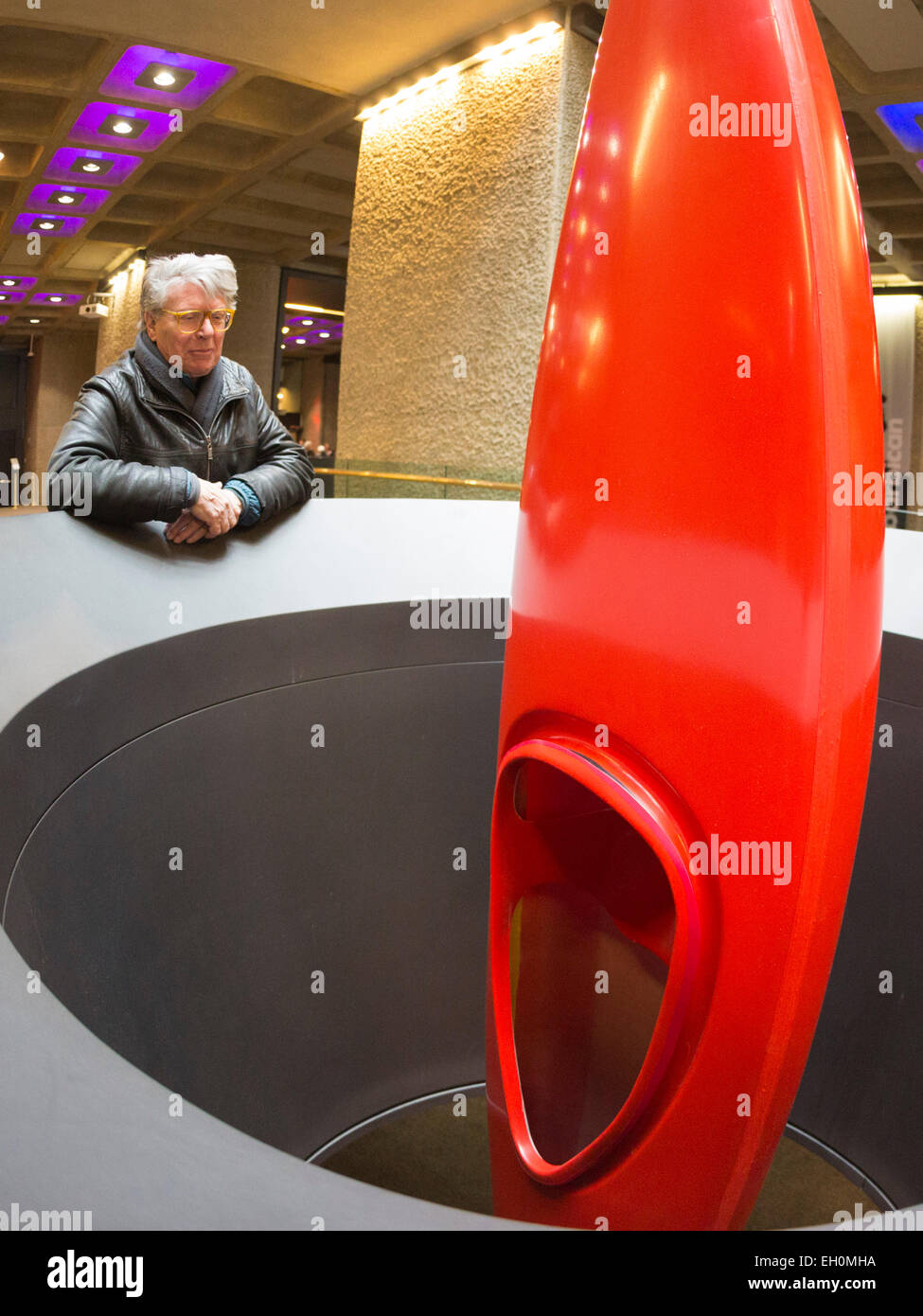London, UK. 3 March 2015. Pictured: Artist Roman Signer with his kayak ...
