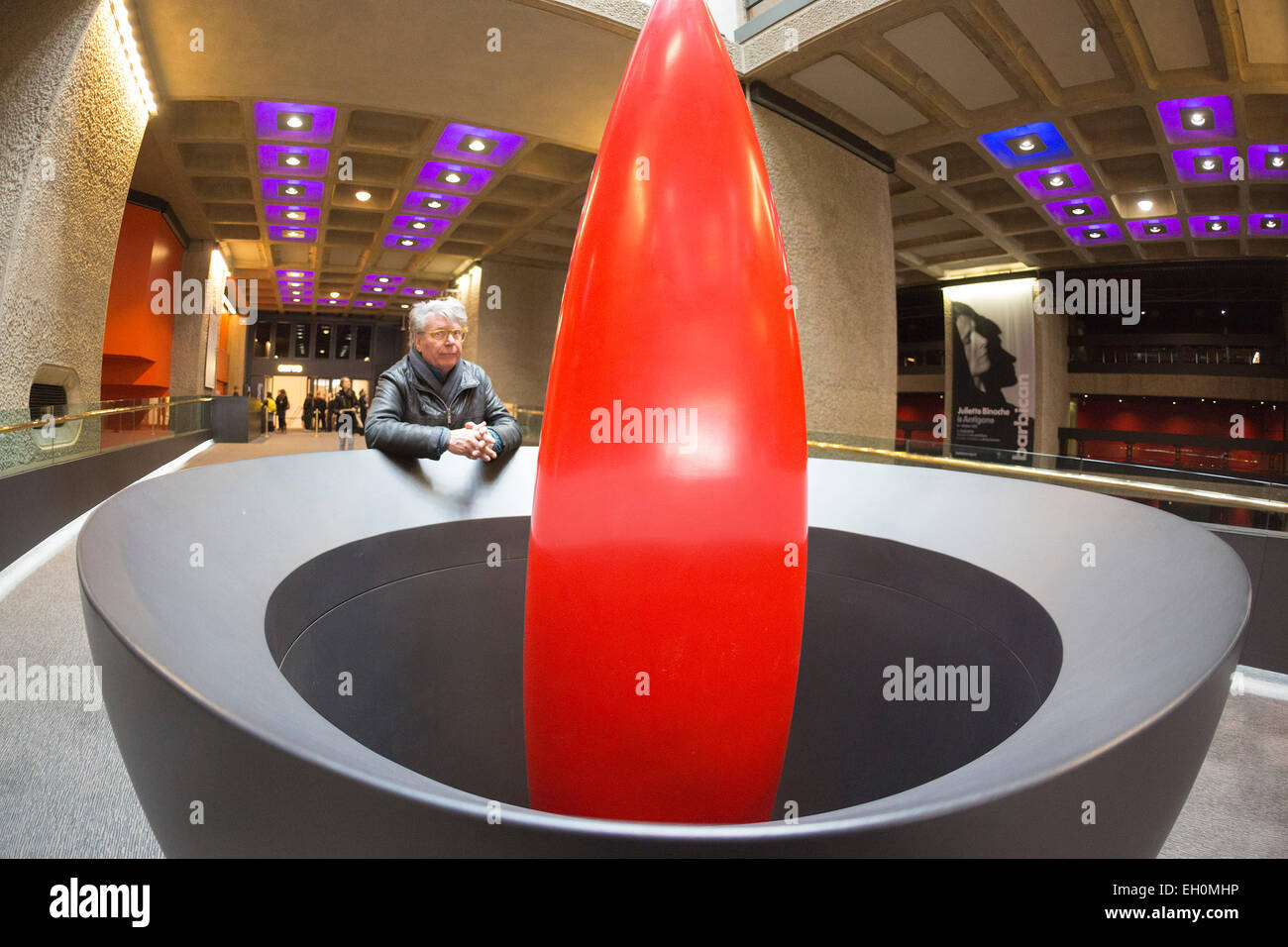 London, UK. 3 March 2015. Pictured: Artist Roman Signer with his kayak ...
