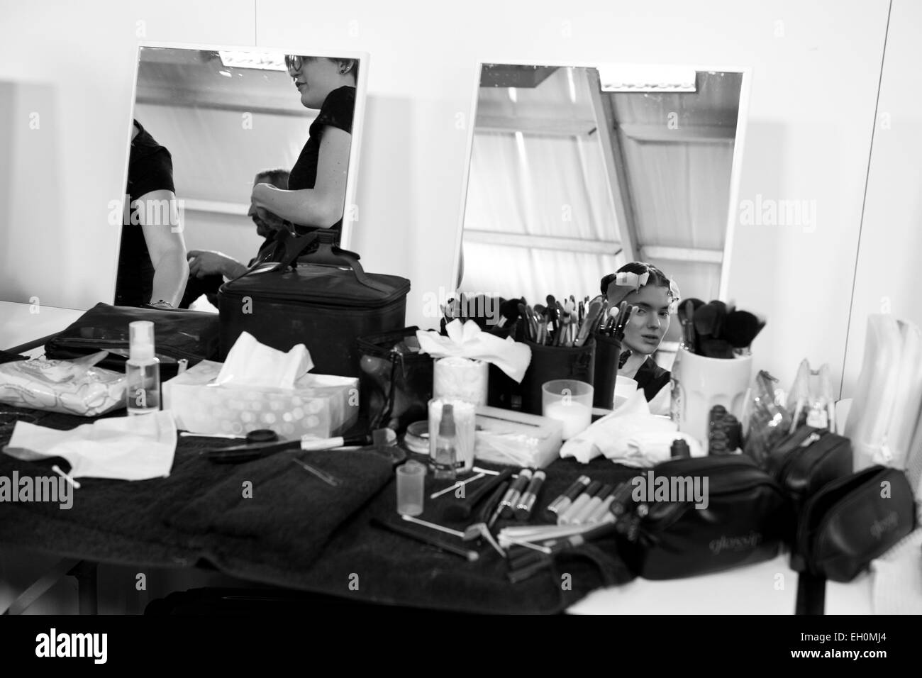 Fashion backstage italy Black and White Stock Photos & Images - Alamy