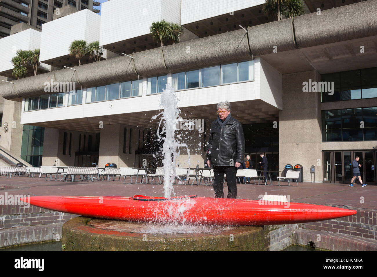 London, UK. 3 March 2015. Pictured: Artist Roman Signer with his kayak ...