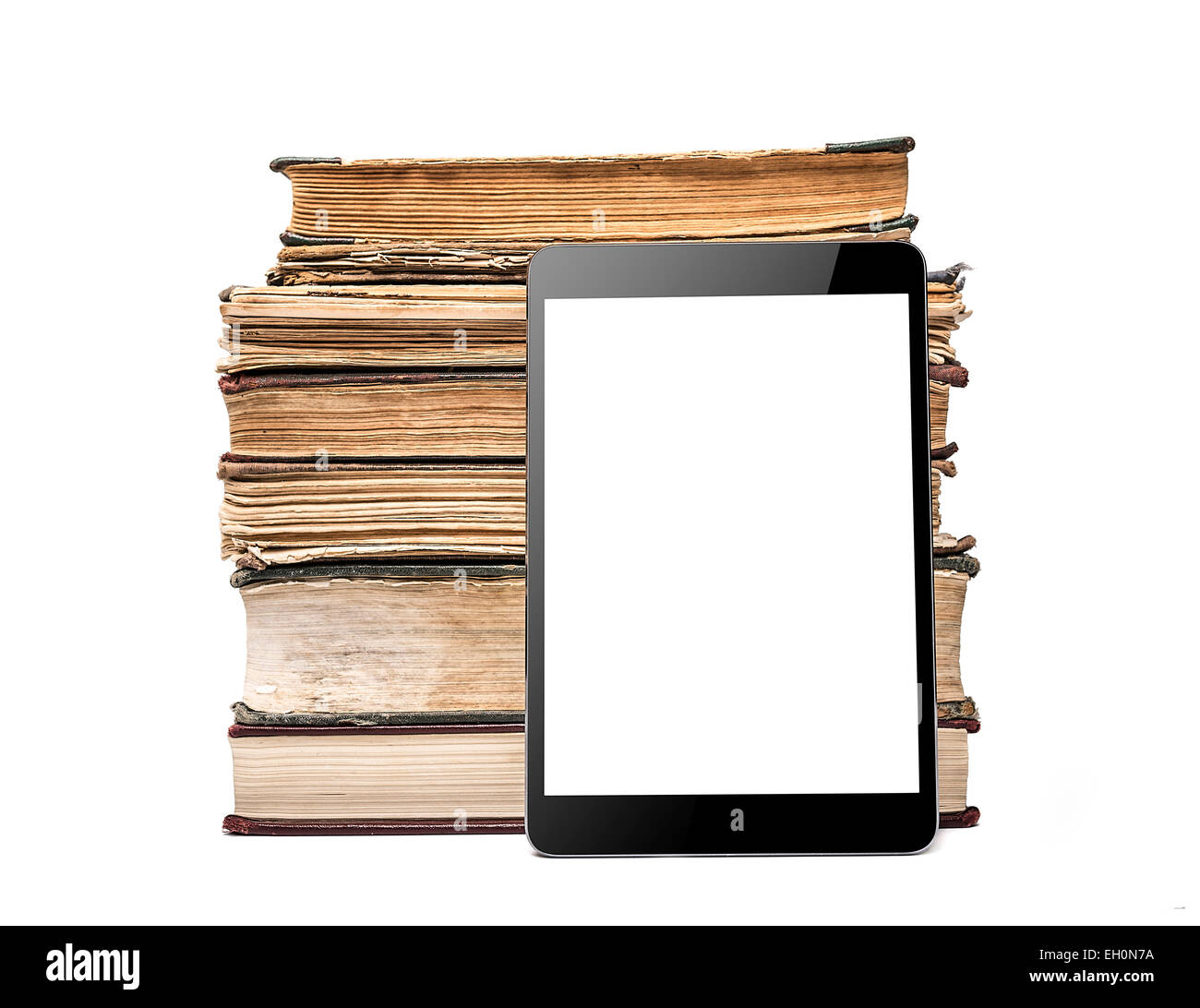 Books and tablet pc Stock Photo - Alamy