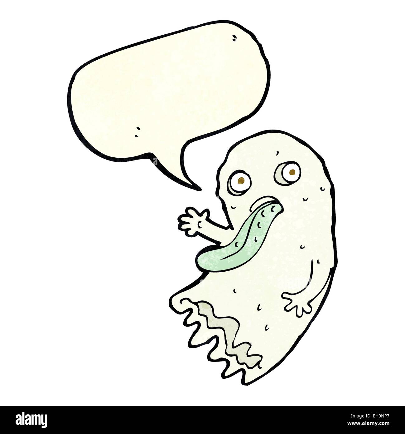 gross cartoon ghost with speech bubble Stock Vector Image & Art - Alamy