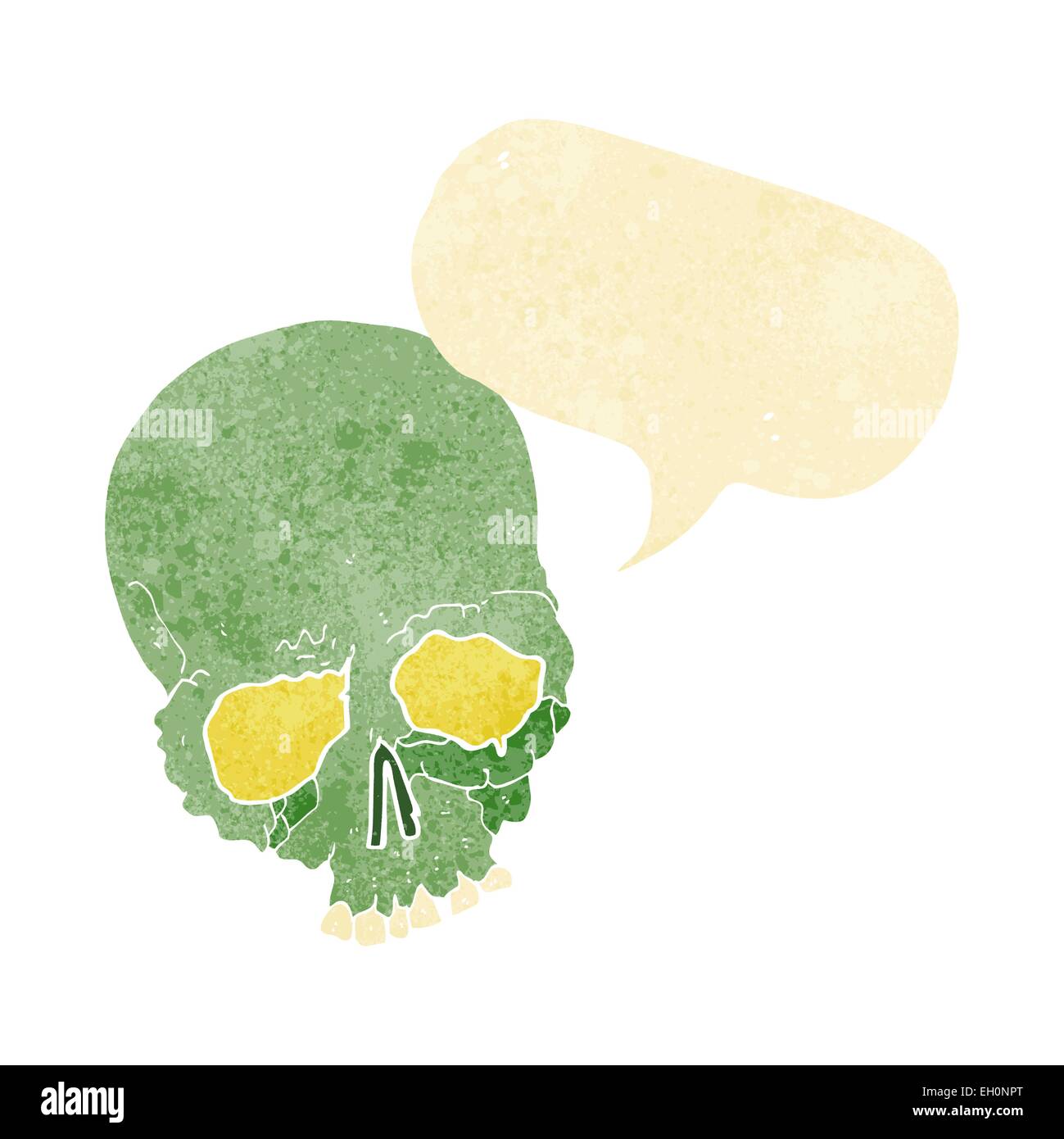 cartoon spooky old skull with speech bubble Stock Vector Image & Art ...
