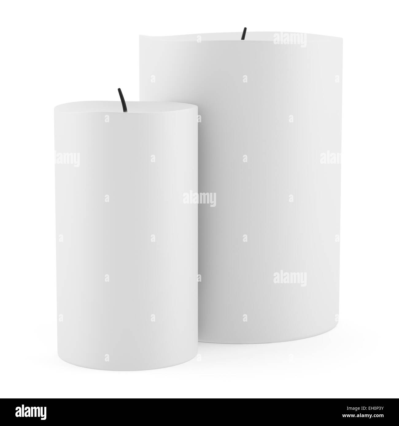 two candles isolated on white background Stock Photo - Alamy