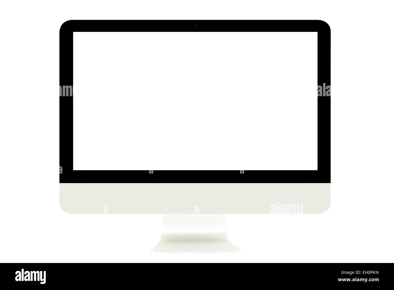 Computer Monitor with blank white screen isolated on white background ...