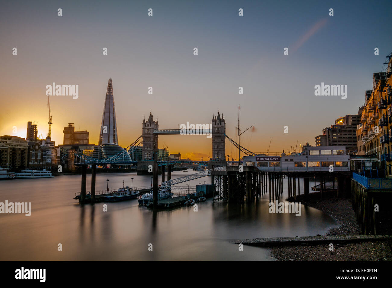 Sunset over River Thames Stock Photo - Alamy
