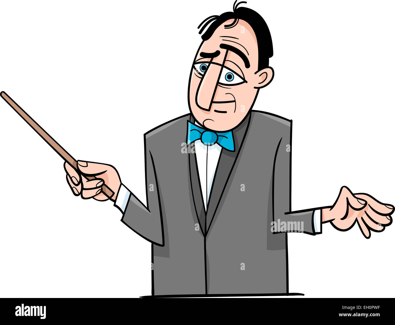 Cartoon Illustration of Orchestra Conductor Funny Character Stock Photo ...