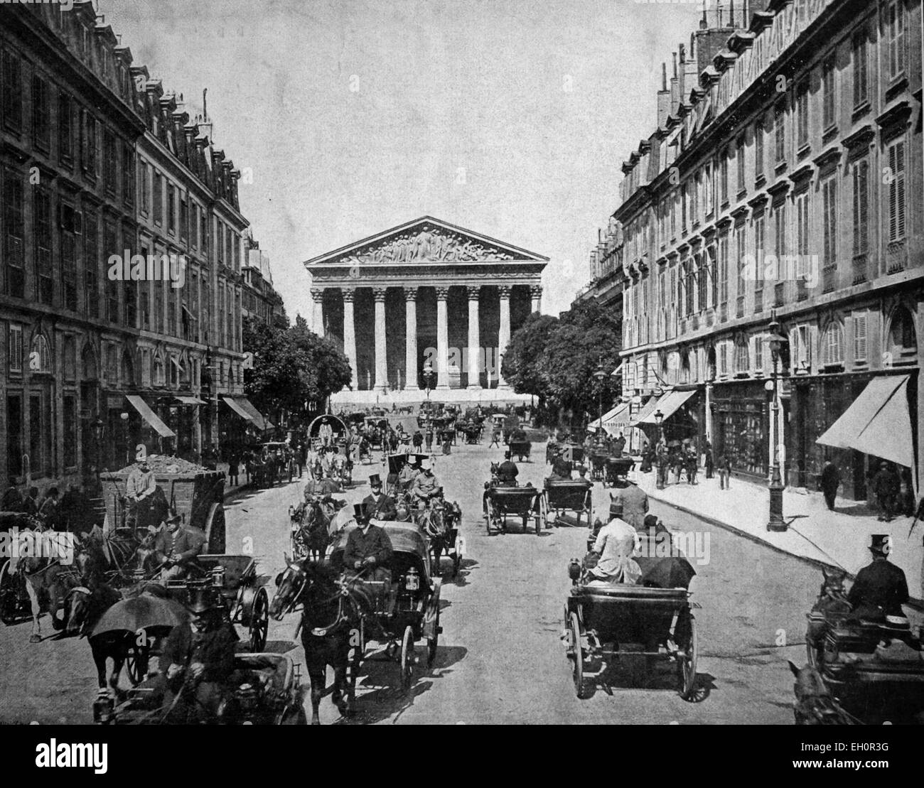 Early autotype of La Rue Royale, Paris, France, historical picture ...
