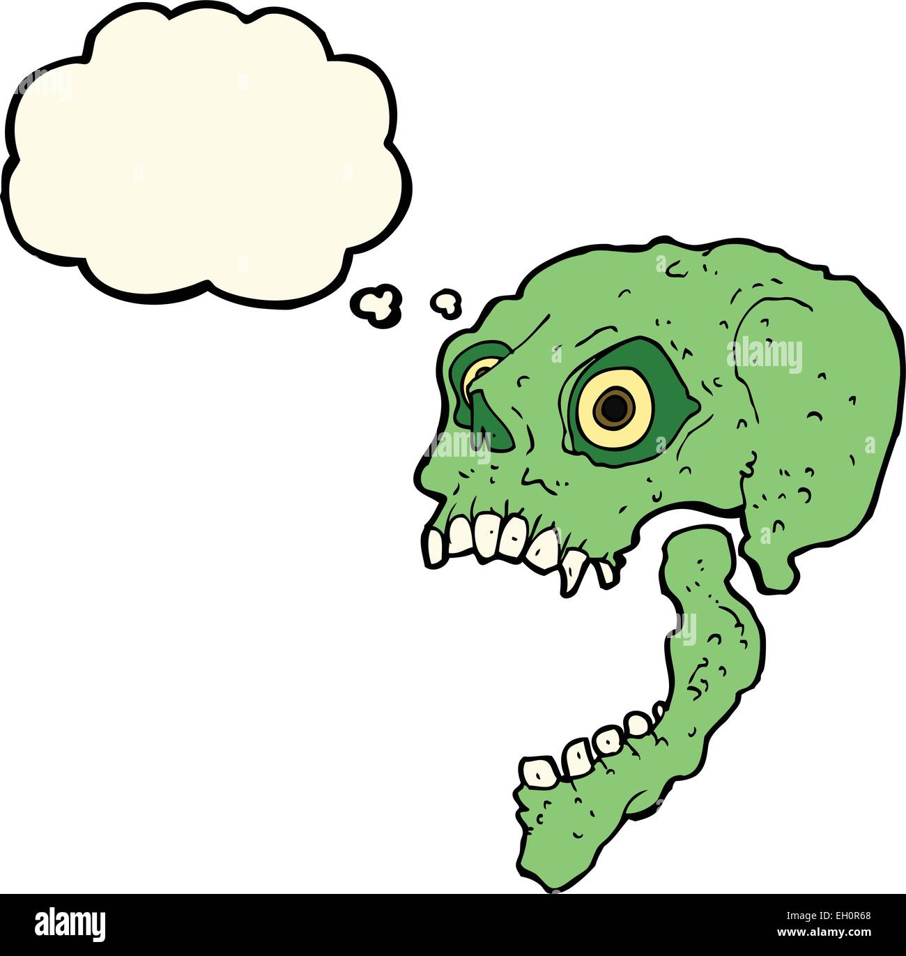 cartoon scary skull with thought bubble Stock Vector Image & Art - Alamy