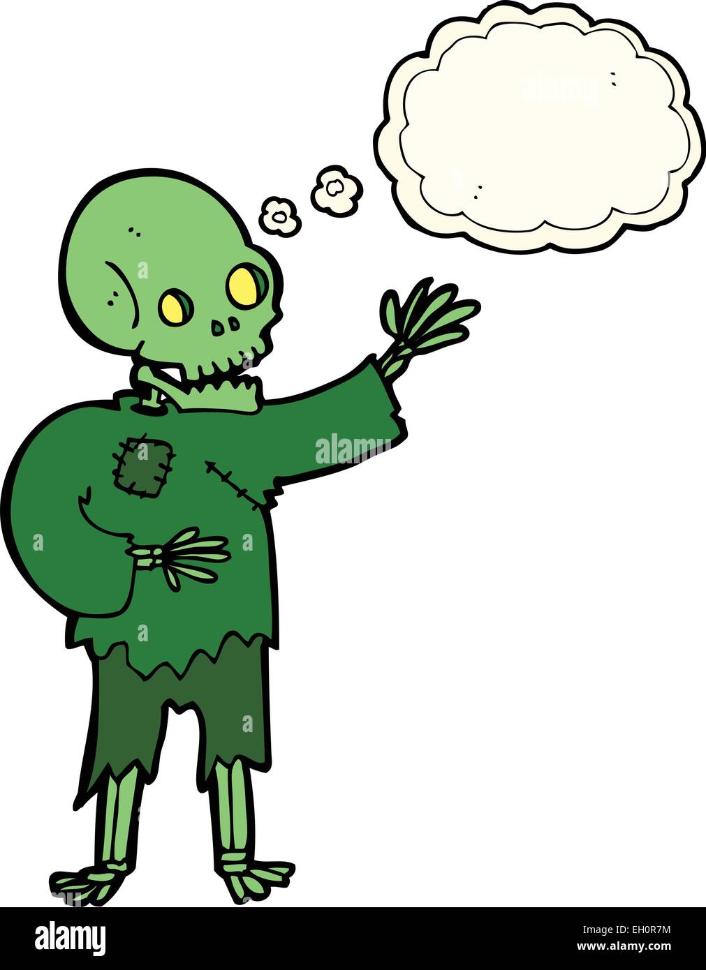 cartoon skeleton waving with thought bubble Stock Vector Image & Art ...