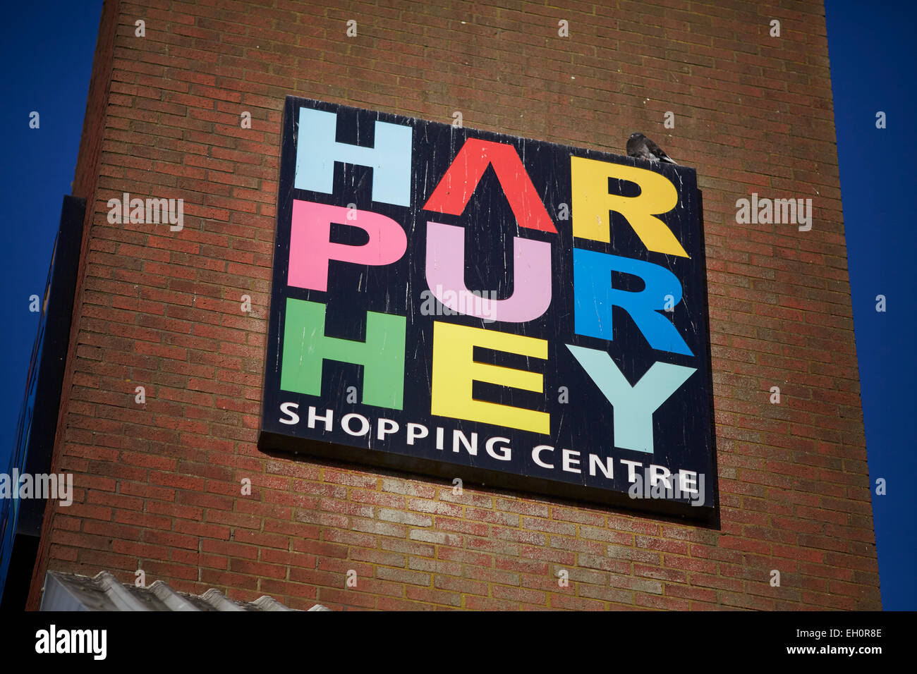 manchester Harpurhey shopping area sign Stock Photo - Alamy