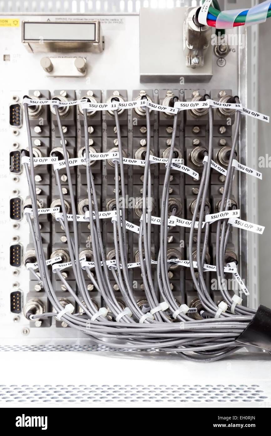 Telecommunication expansion terminator device node on Server rack Stock ...