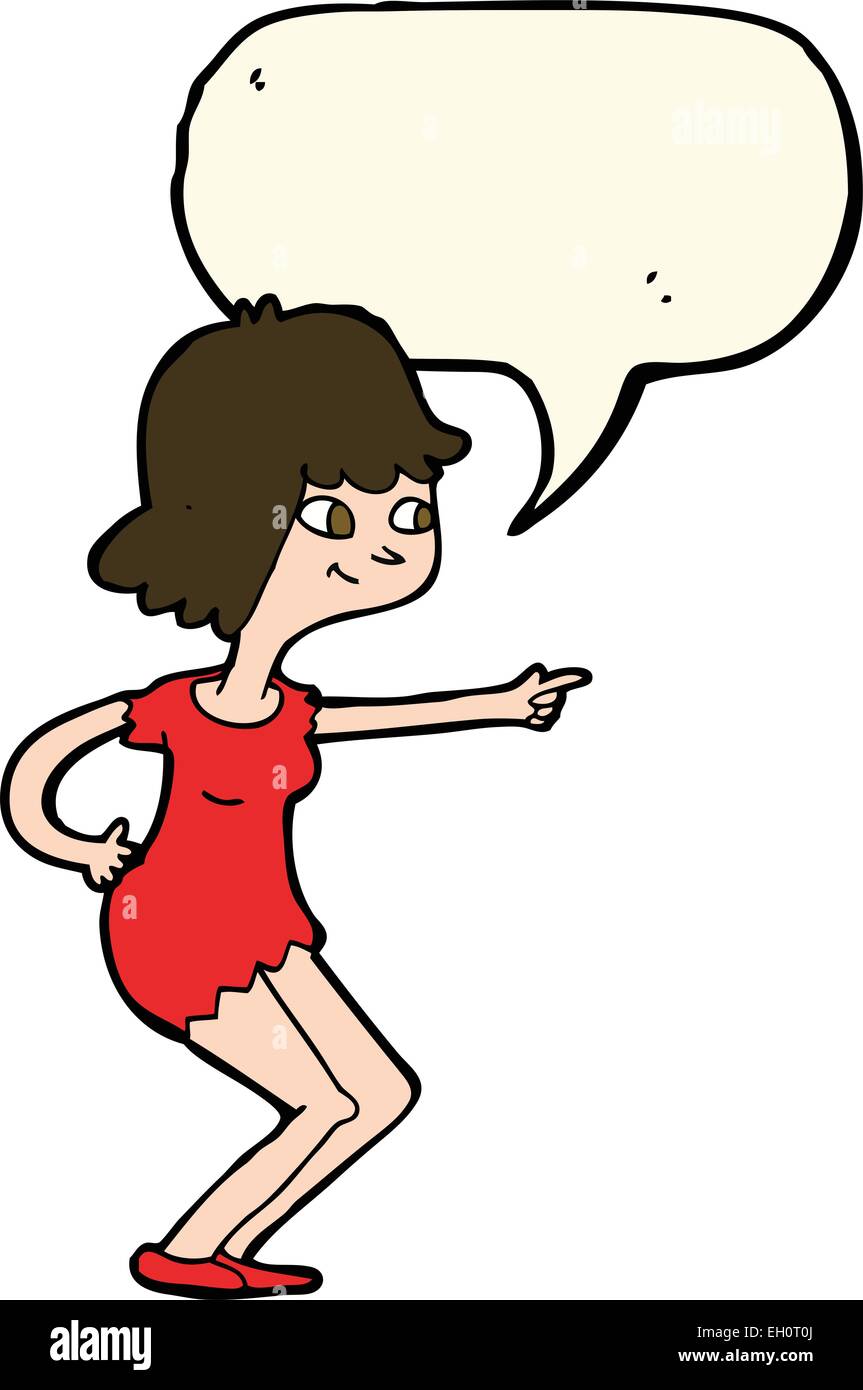 Cartoon girl pointing bubble hi-res stock photography and images - Alamy