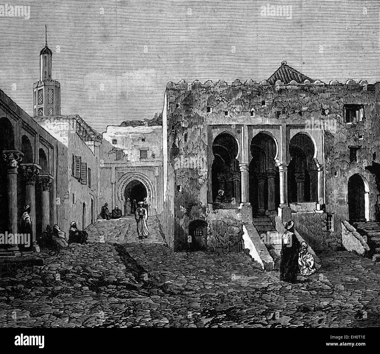 A fountain in Tangier, Morocco, historic image, 1883 Stock Photo - Alamy