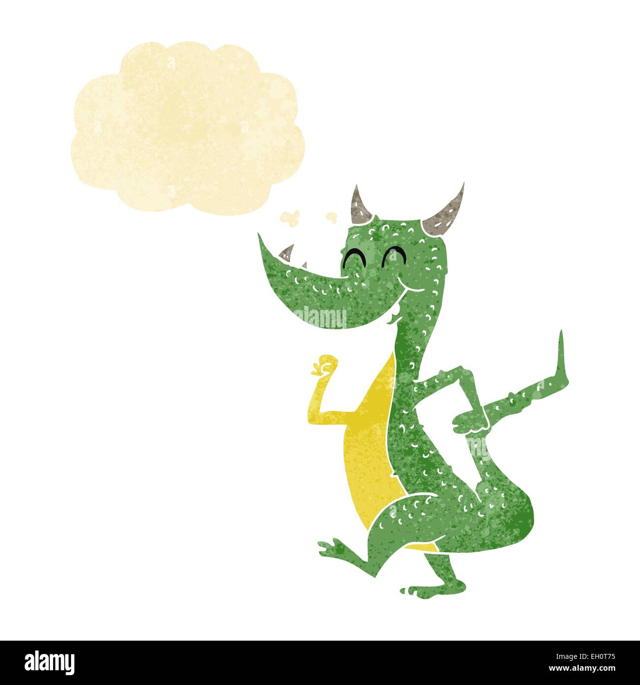 cartoon happy dragon with thought bubble Stock Vector Image & Art - Alamy