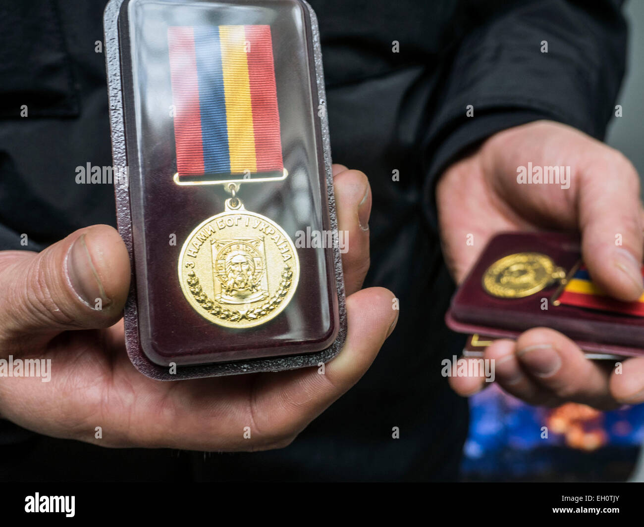 Kiev, Ukraine. 04th Mar, 2015. Medal "For the sacrifice and love for ...