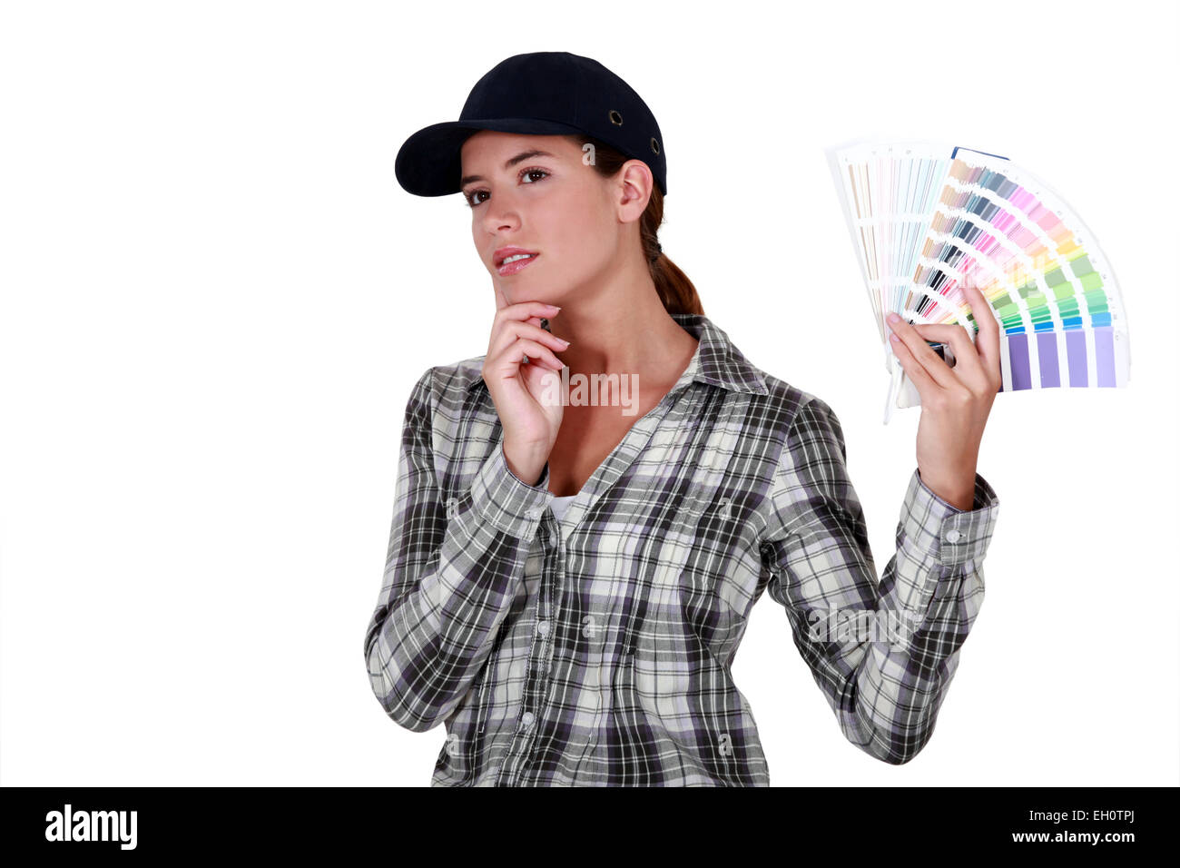 A woman holding a color model Stock Photo - Alamy