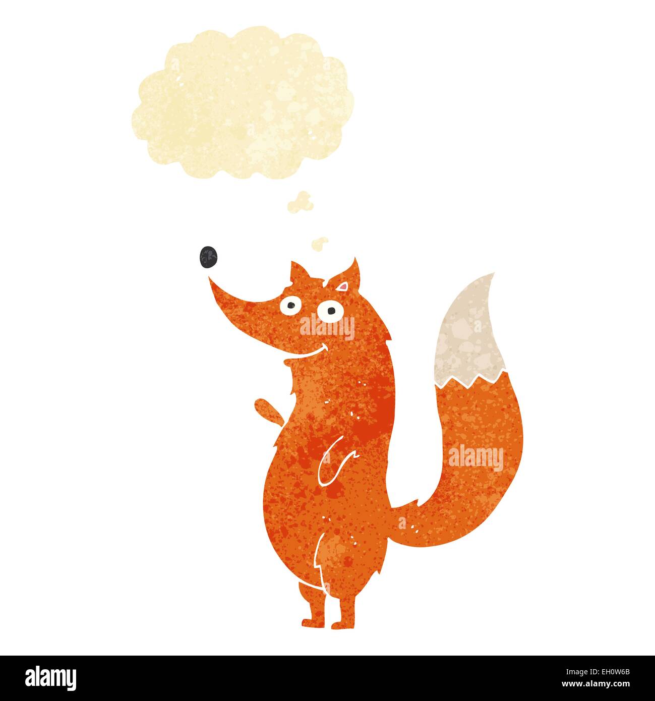 cartoon waving fox with thought bubble Stock Vector Image & Art - Alamy