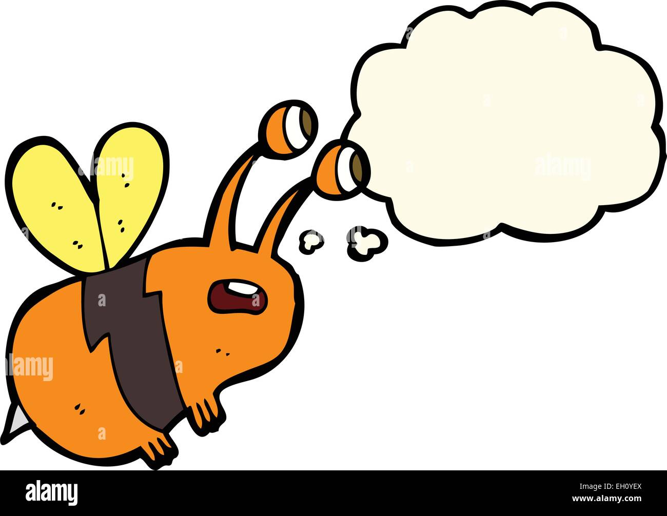 cartoon frightened bee with thought bubble Stock Vector Image & Art - Alamy