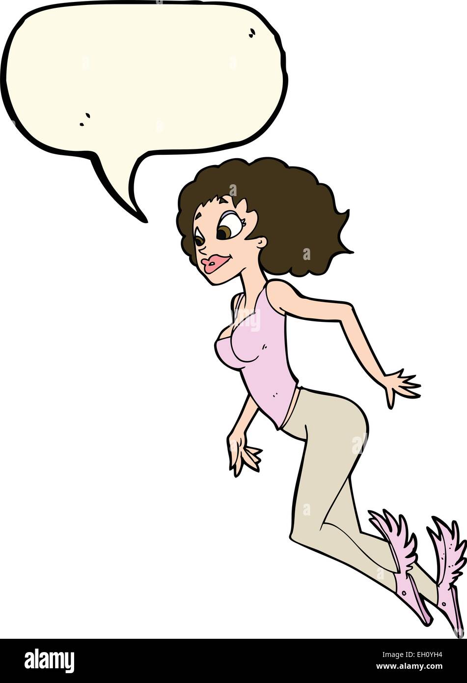 cartoon flying woman with speech bubble Stock Vector Image & Art - Alamy