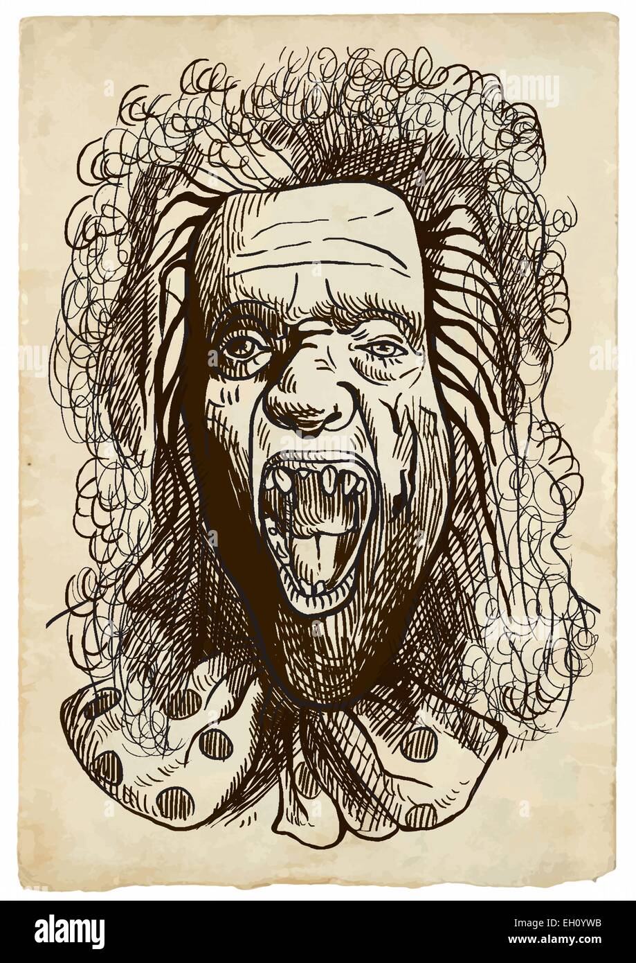 An hand drawn and colored vector illustration (editable in layers and ...