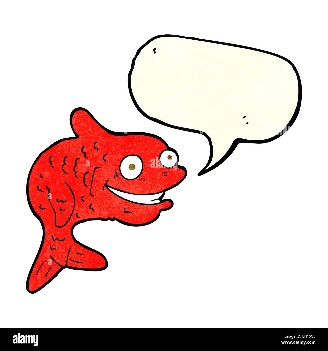 cartoon happy fish with speech bubble Stock Vector Image & Art - Alamy