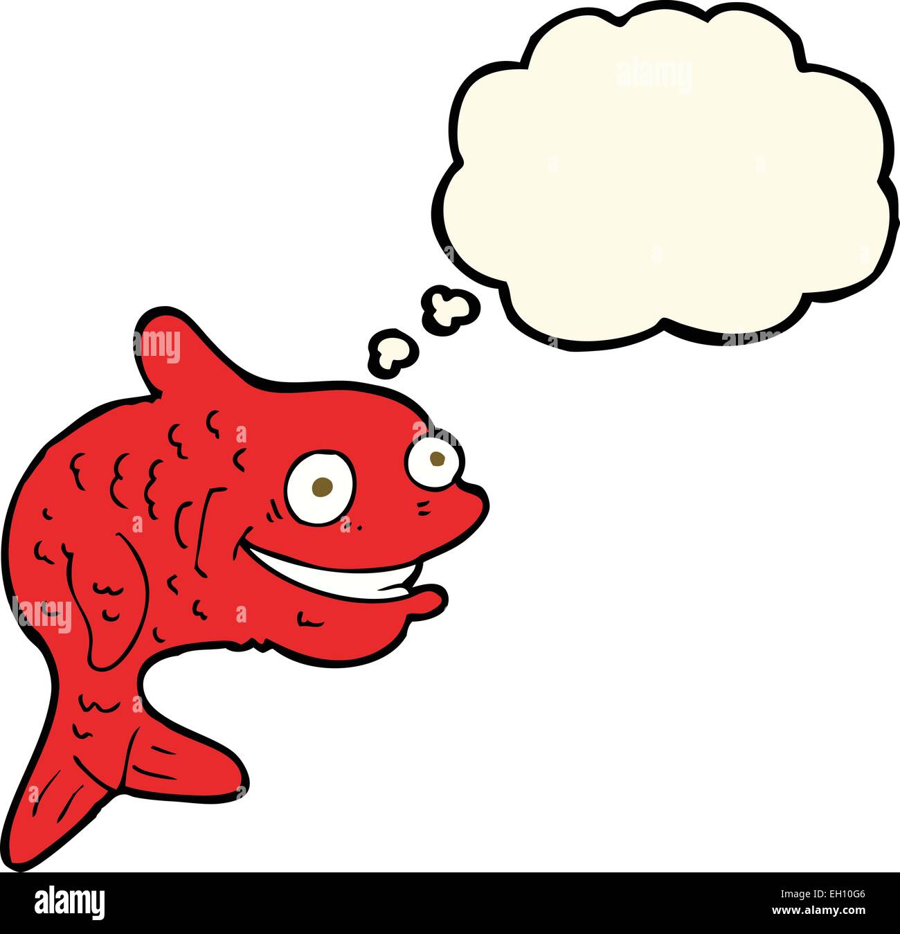 cartoon happy fish with thought bubble Stock Vector Image & Art - Alamy