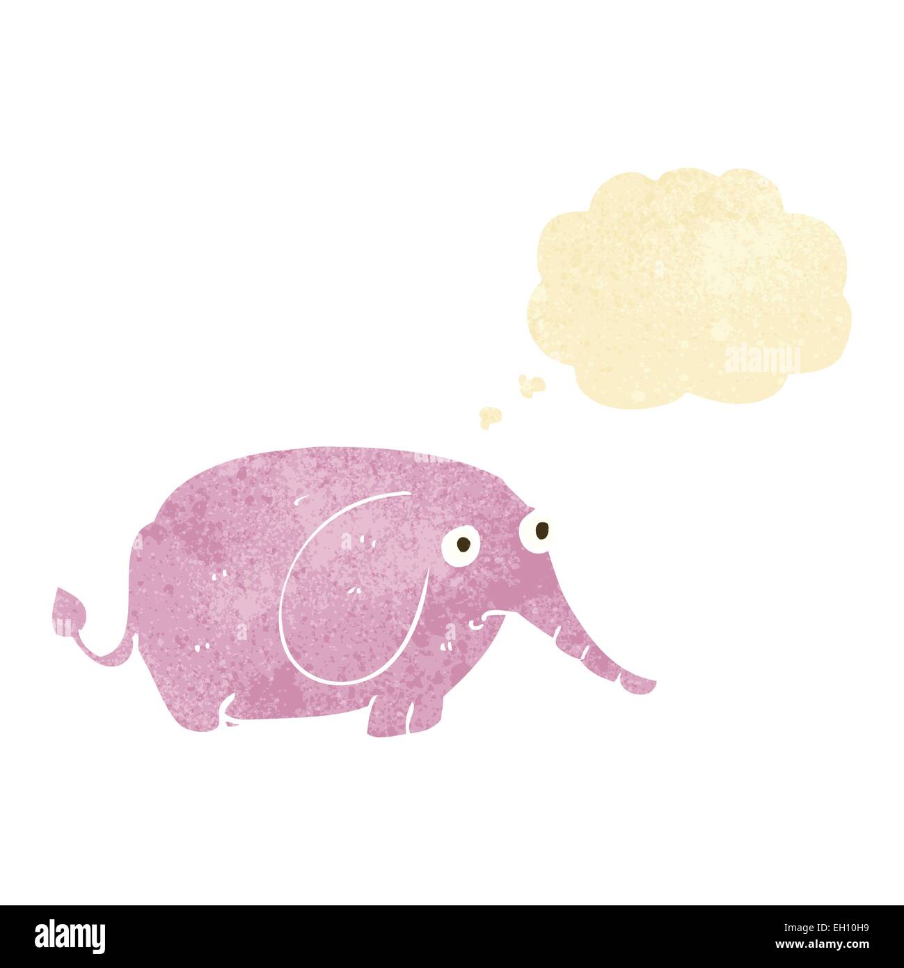 cartoon sad little elephant with thought bubble Stock Vector Image ...