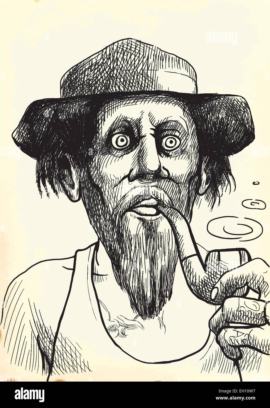 Man smoking cigarette hand head Stock Vector Images - Alamy