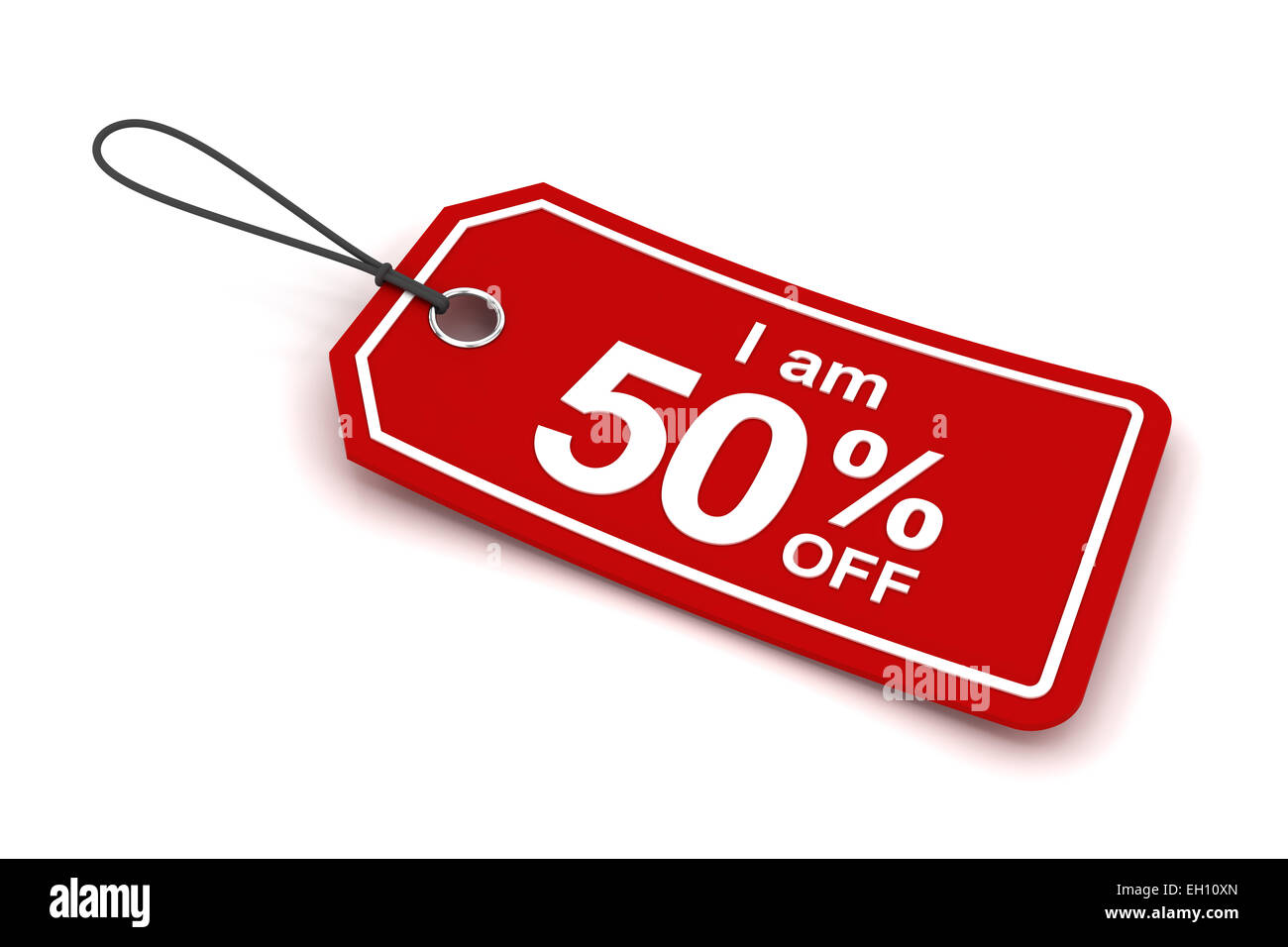 I am 50 percent off sale tag, 3d render Stock Photo - Alamy