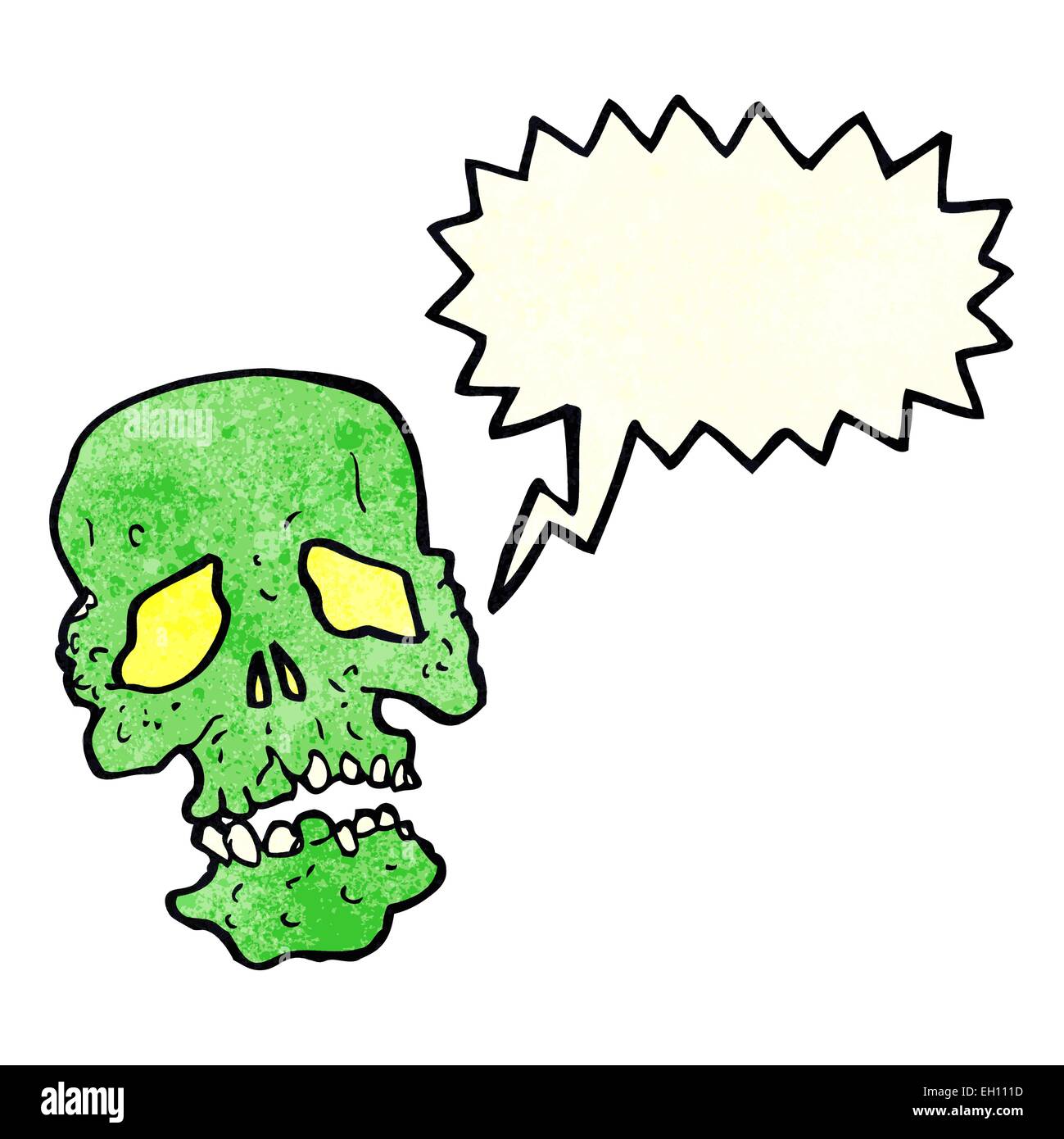 cartoon skull with speech bubble Stock Vector Image & Art - Alamy