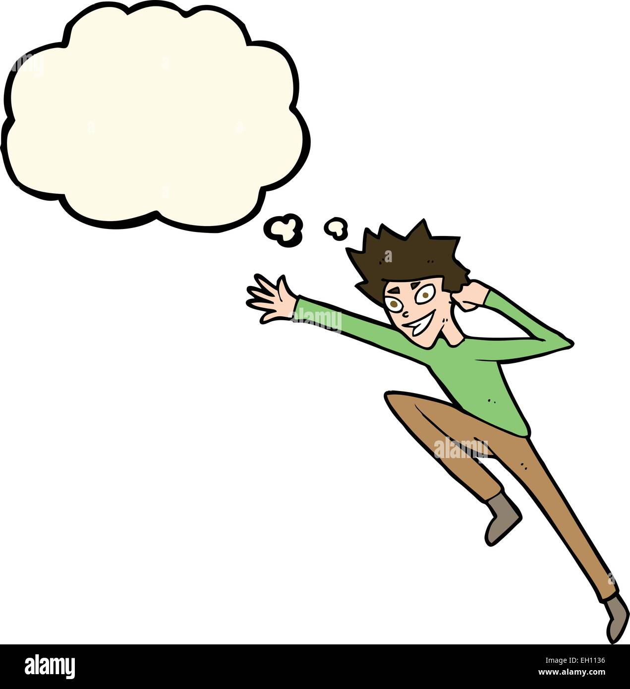 cartoon jumping man with thought bubble Stock Vector Image & Art - Alamy