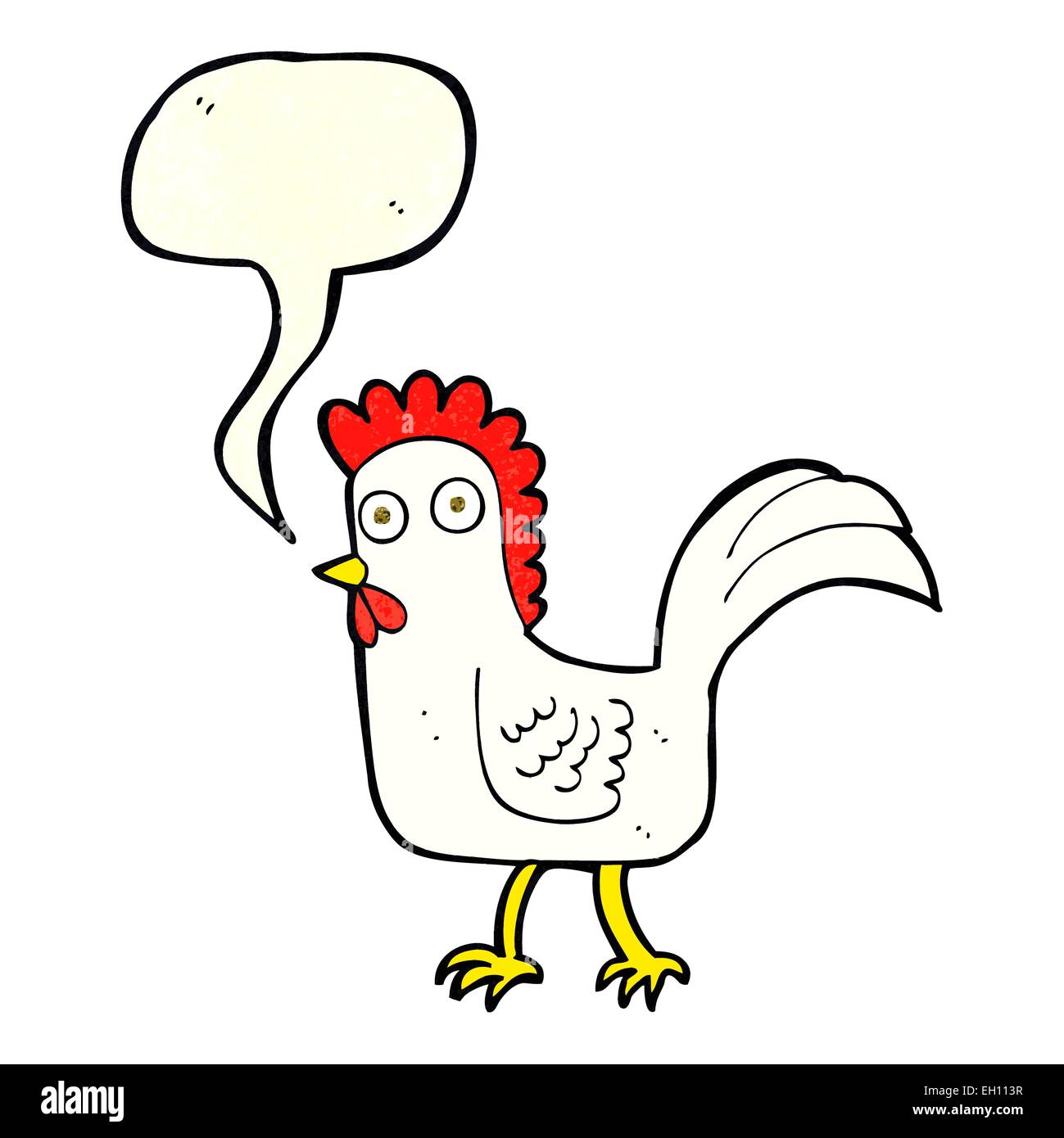 cartoon chicken with speech bubble Stock Vector Image & Art - Alamy